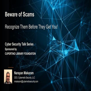 Beware of Scam Artists - Recognize Them Before They Get You! | PPTX