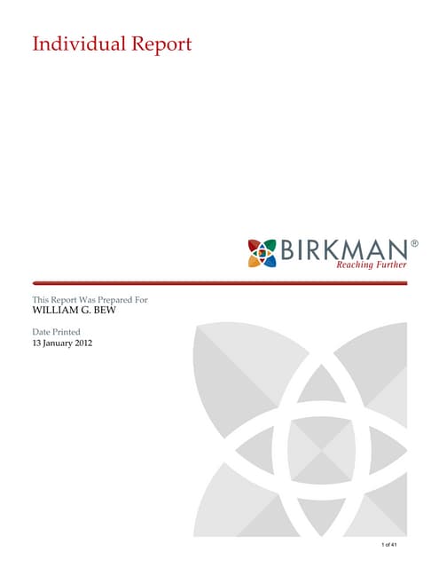 Birkman summary | PDF