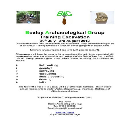 Bexley Archaeological Group Training Excavation | PDF