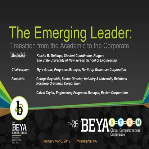 Beya2012 the emerging leader seminar 021712 rev b | PPTX