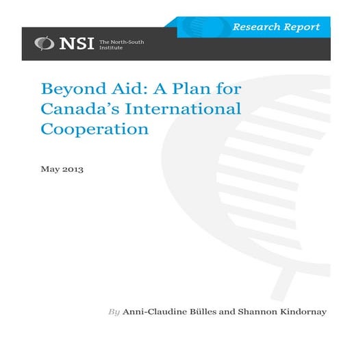 Beyond aid a plan for canada's international cooperation | PDF