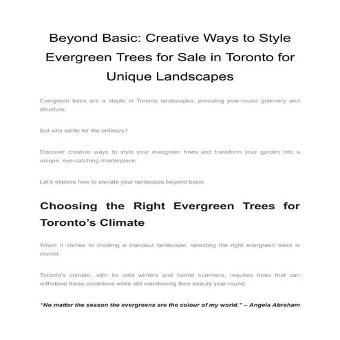 Beyond Basic_ Creative Ways to Style Evergreen Trees for Sale in ...