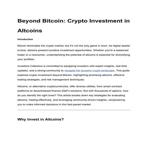 Beyond Bitcoin_ Crypto Investment in Altcoins.docx