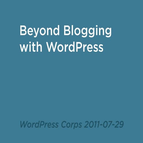 Beyond blogging | PPT