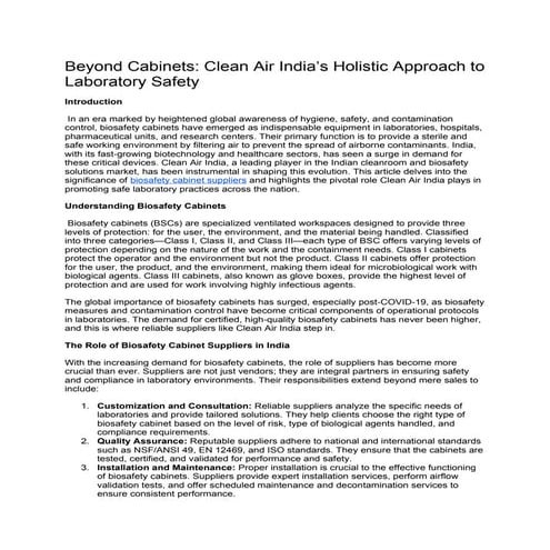 Beyond Cabinets_ Clean Air India’s Holistic Approach to Laboratory ...
