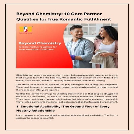 Beyond Attraction: 10 Essential Partner Traits for Enduring Love | PDF