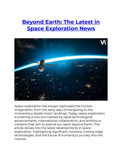 The future of space exploration presentation | PPTX