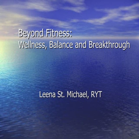 Beyond fitness(From Depression to Discovery) | PPT
