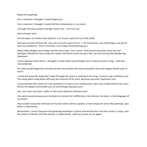 Beyond forgetting by rolando carbonell | DOCX