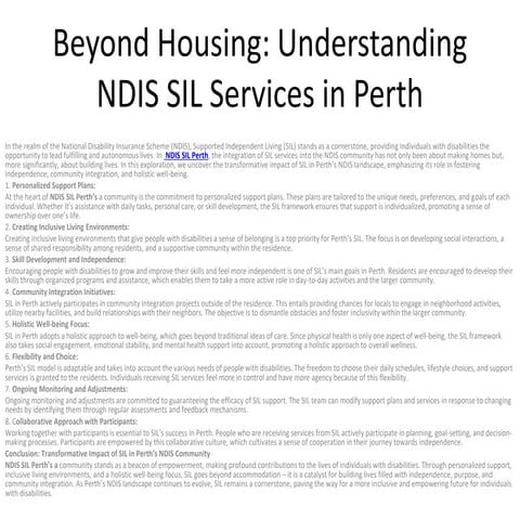 Beyond Housing Understanding NDIS SIL Services in Perth.pptx