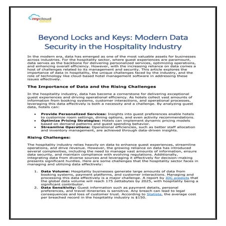 The Digital Edge: Leveraging Data for Hospitality Growth | PDF