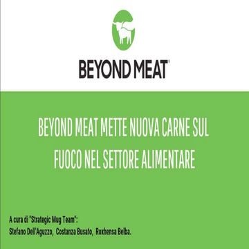 Beyond Meat: analisi strategica | PPTX | Vegetarian Diets | Food & Drink