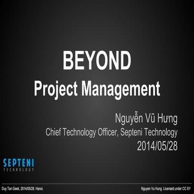 Beyond project management nguyen vu hung - 2014-05 - duy tan geek | PDF