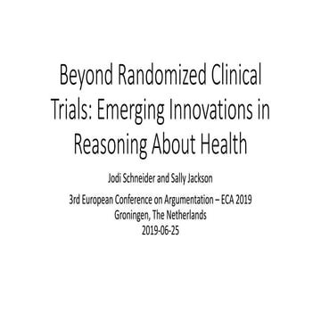 Beyond Randomized Clinical Trials: emerging innovations in reasoning ...