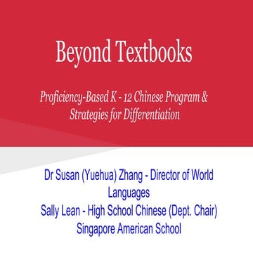 Beyond Textbooks: Proficiency-Based K–12 Chinese Program and Strategies ...