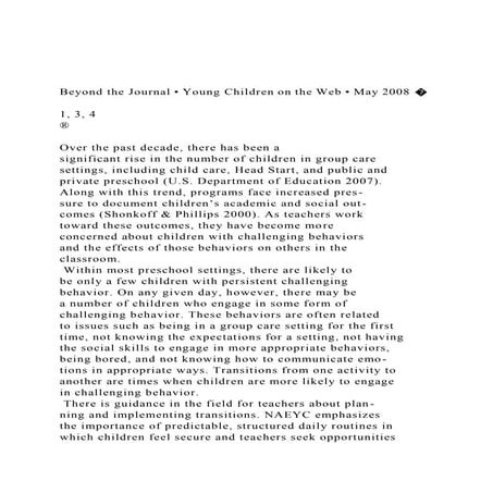 Beyond the Journal • Young Children on the Web • May 2008 .docx