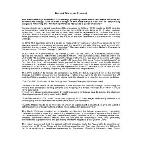 Beyond The Kyoto Protocol | PDF