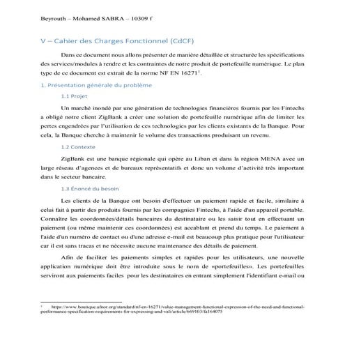 Conduite d'un projet informatique - Cahier des Charges Fonctionnel | PDF