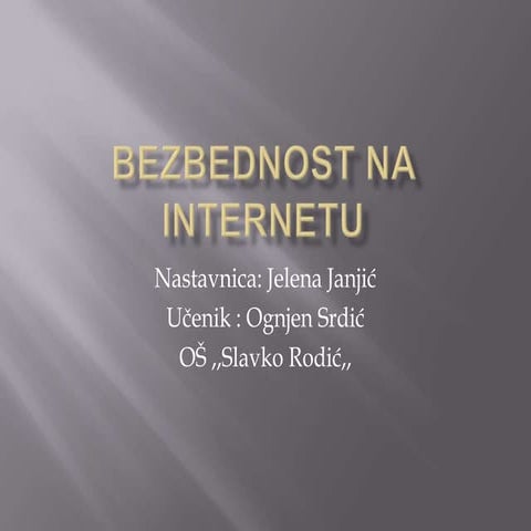 Bezbednost na internetu 3 | PPTX