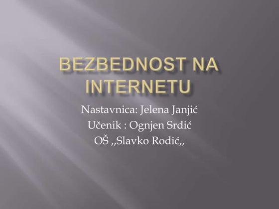 Sigurnost na internetu | PPSX