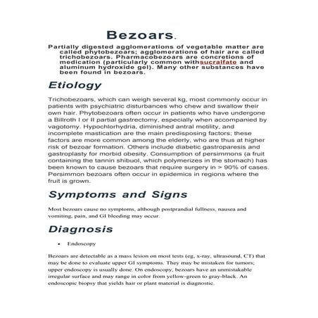 Bezoars | DOC