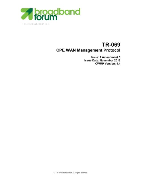 Iot protocols tr 069 | PPTX