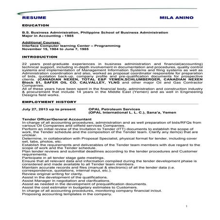 cv mila anino | PDF | Civil Engineering Industry | Industries