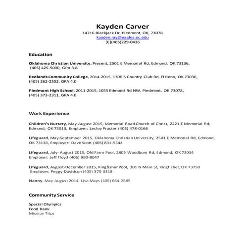 KaydenResume Final | PDF