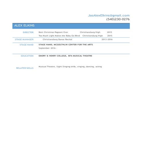Alex Elkins Technical Resume | DOCX