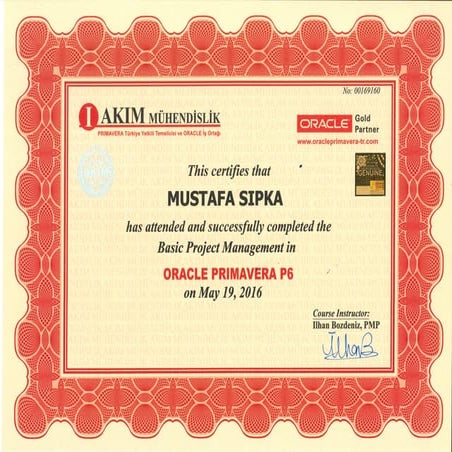 Basic_Oracle_Primvera_P6_Certificate | PPT