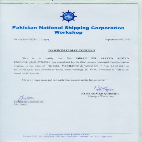 Diesel Mechanic & Welder Certificate | PDF