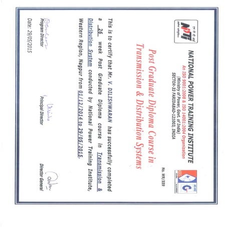 NPTI PG Certificate | PDF