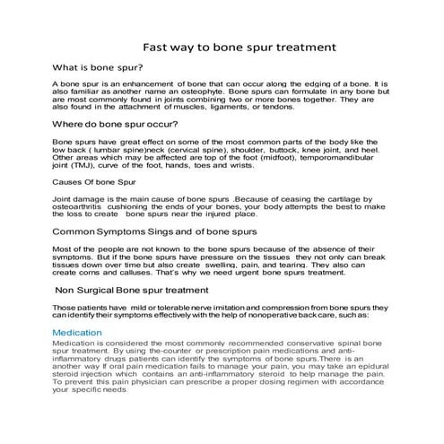 bone spur treatment | DOCX
