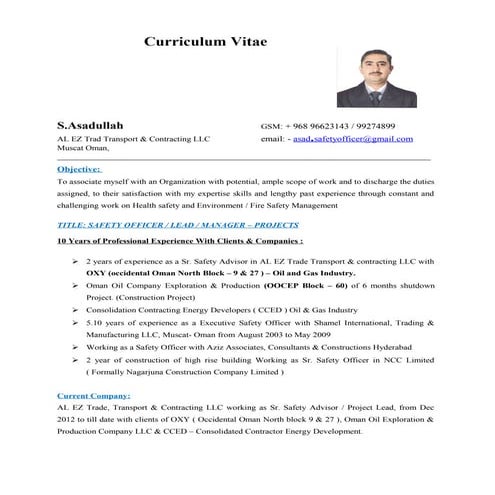 HSE Project Lead - Manager | DOC