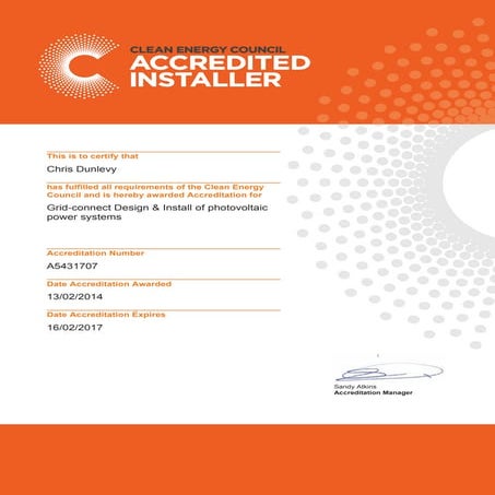 CEC Solar Certificate | PDF