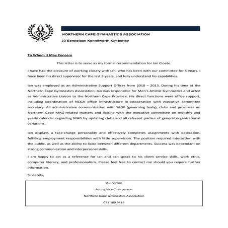 AME reference letter | PDF