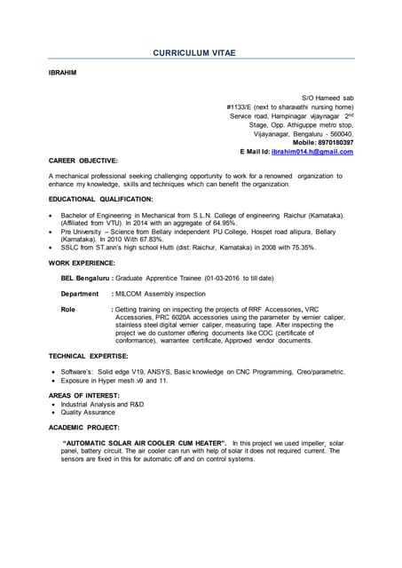 PLC BASED RESUME | PDF