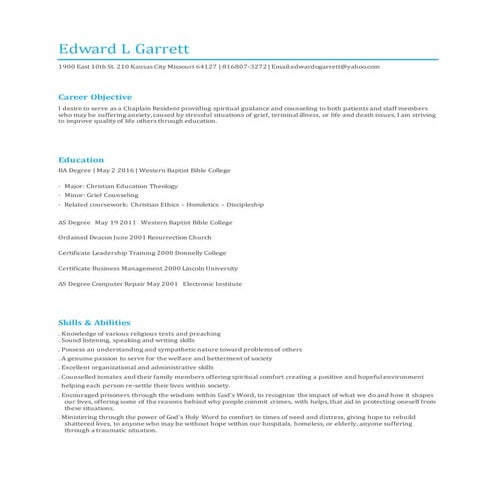1 New Chaplain Resume | DOCX