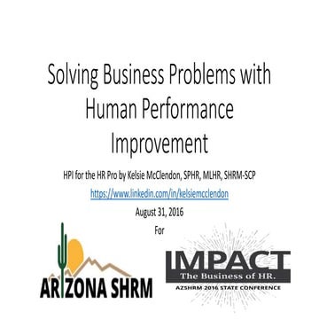 Solving Business Problems with Human Performance Improvement | PPTX