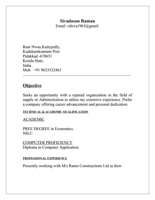 CV For Store Keeper | PDF