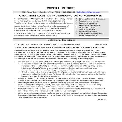 Keith Kunkel Resume 2016 | PDF