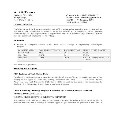 Ankit Resume | DOCX