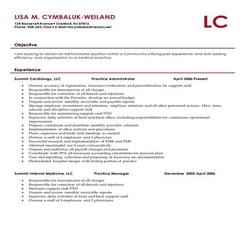 LMC2015RESUME | DOCX | Healthcare Industry | Industries