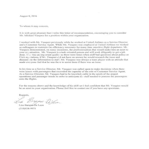 Lisa B Letter Of recommendation | PDF