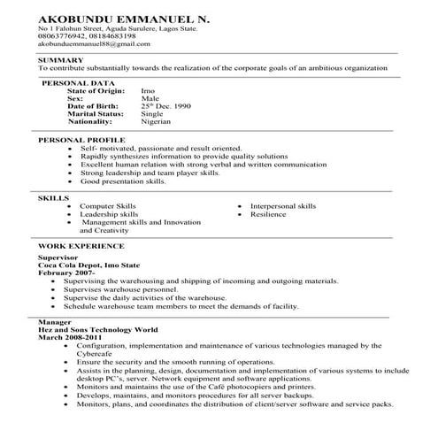 IWUOHA CORRECTED CV | DOC