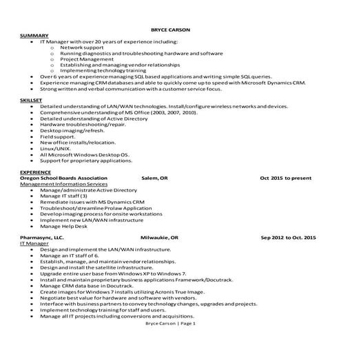 Carson, Bryce - Resume | DOCX