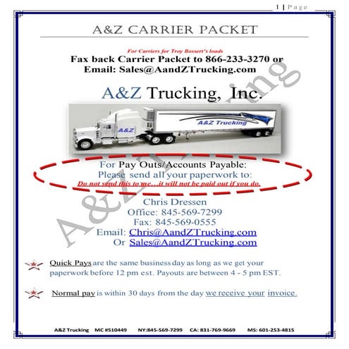 Carrier Packet for carriers v6.T | PDF