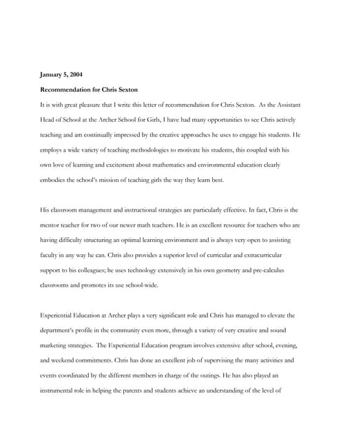 A Chevening Scholarship Recommendation Letter for Ms.Nchafac Julegette ...