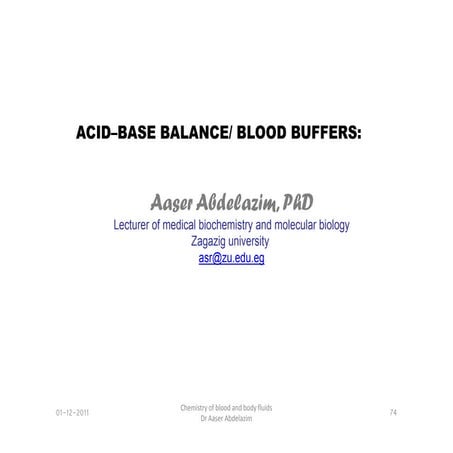 Acid base balance and Buffers | PDF | Blood Disorders | Diseases and ...