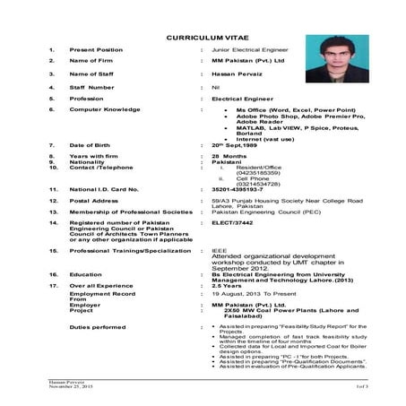 CV -Hassan Pervaiz - | PDF